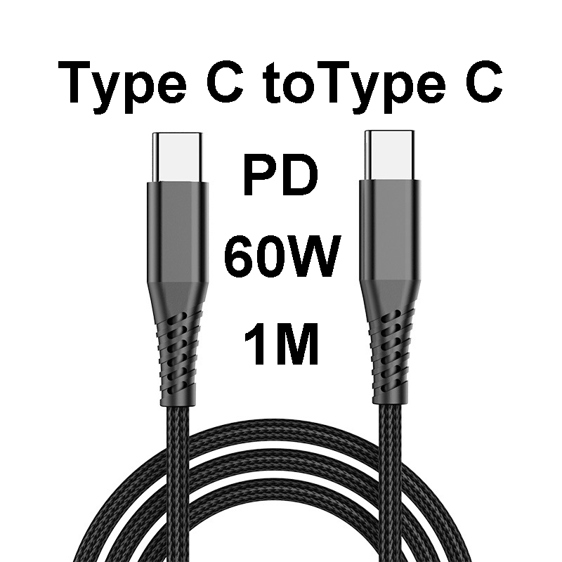 Jual Kabel data type-C to type-C PD 60W Fast Charging 20V 3A 1M Hitam Black | Shopee Indonesia
