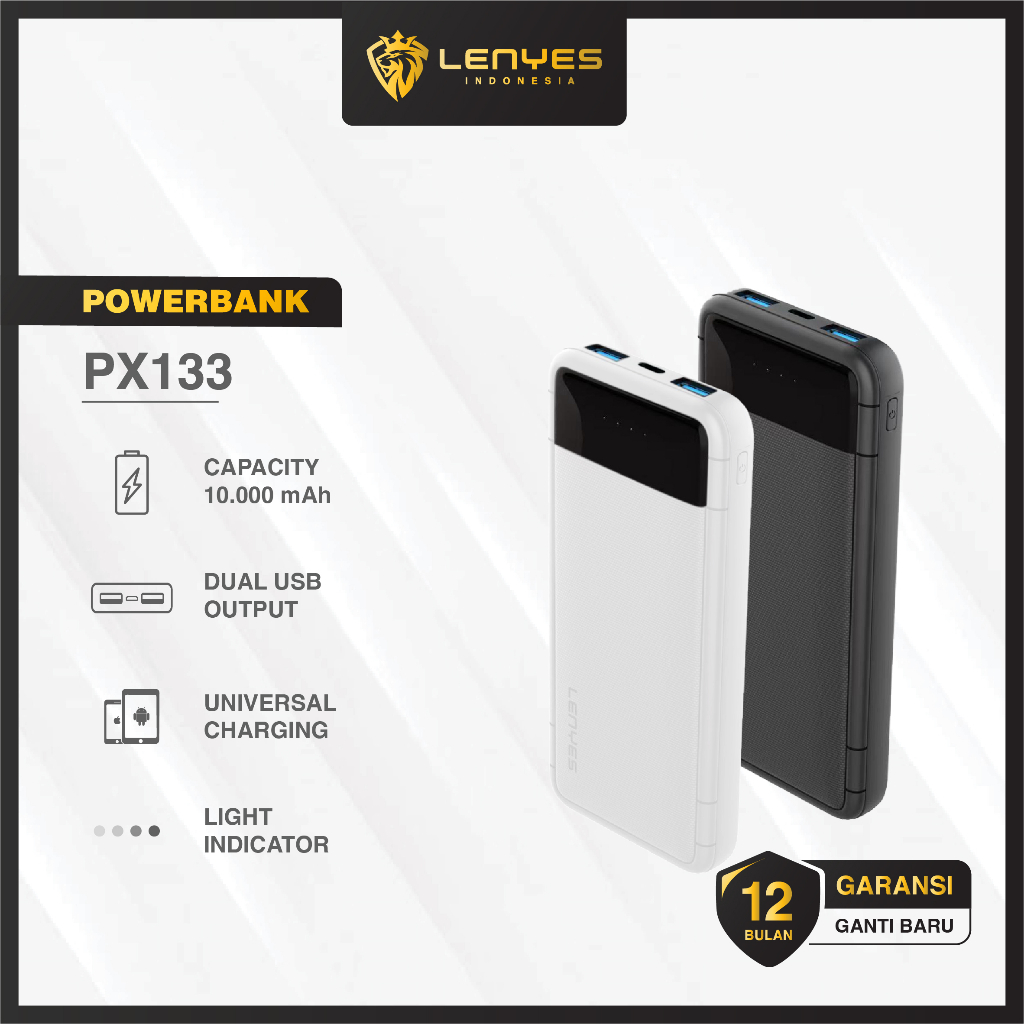 Jual LENYES PX133 Powerbank 10000mAh Mini Slim Portable Display Light ...