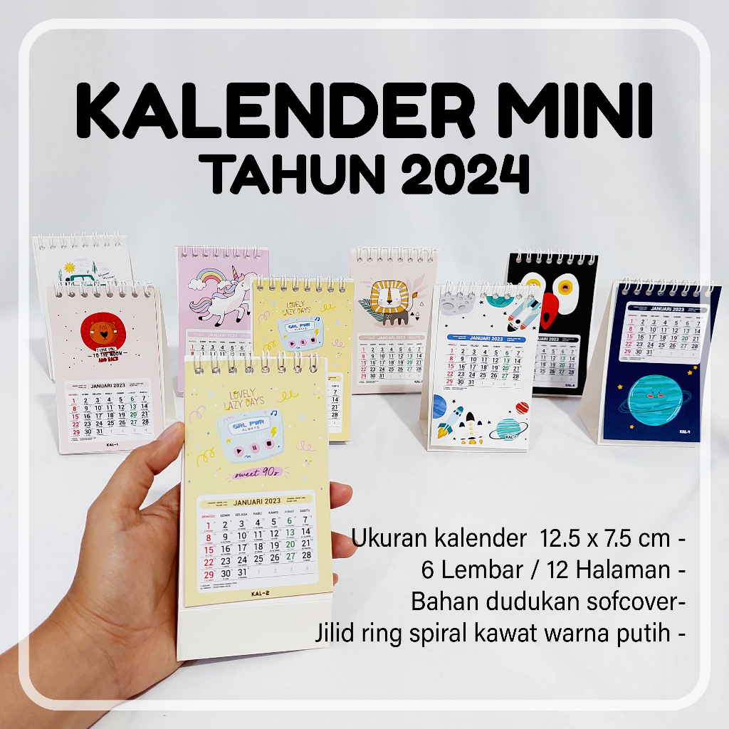 Jual Kalender Meja Mini aesthetic - kalender aesthetic desk calendar ...