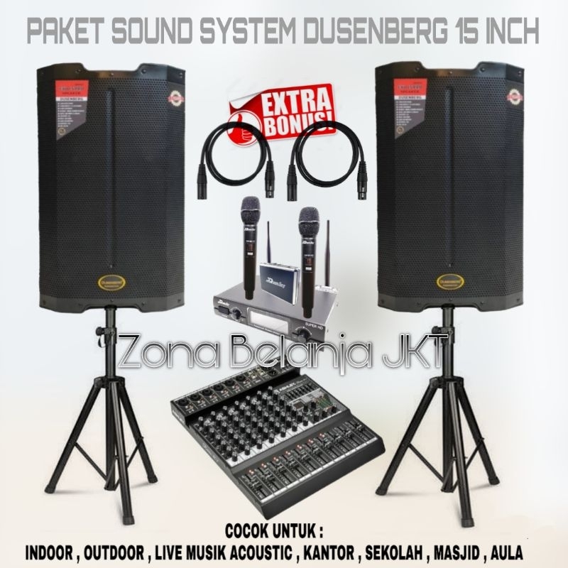 Jual PAKET SOUND SYSTEM OUTDOOR INDOOR LIVE MUSIK SPEAKER DUSENBERG 15 ...