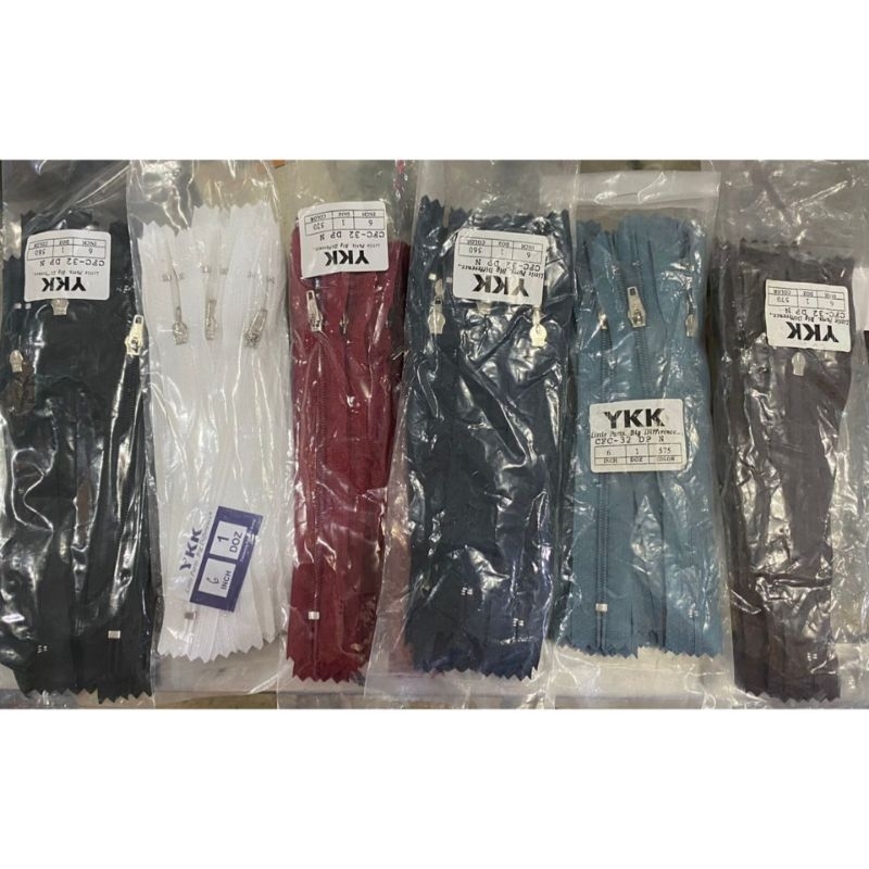 Jual Resleting YKK CFC 32 6 inch (15 cm) kepala nikel per lusin / Rit YKK 6 inch | Shopee Indonesia
