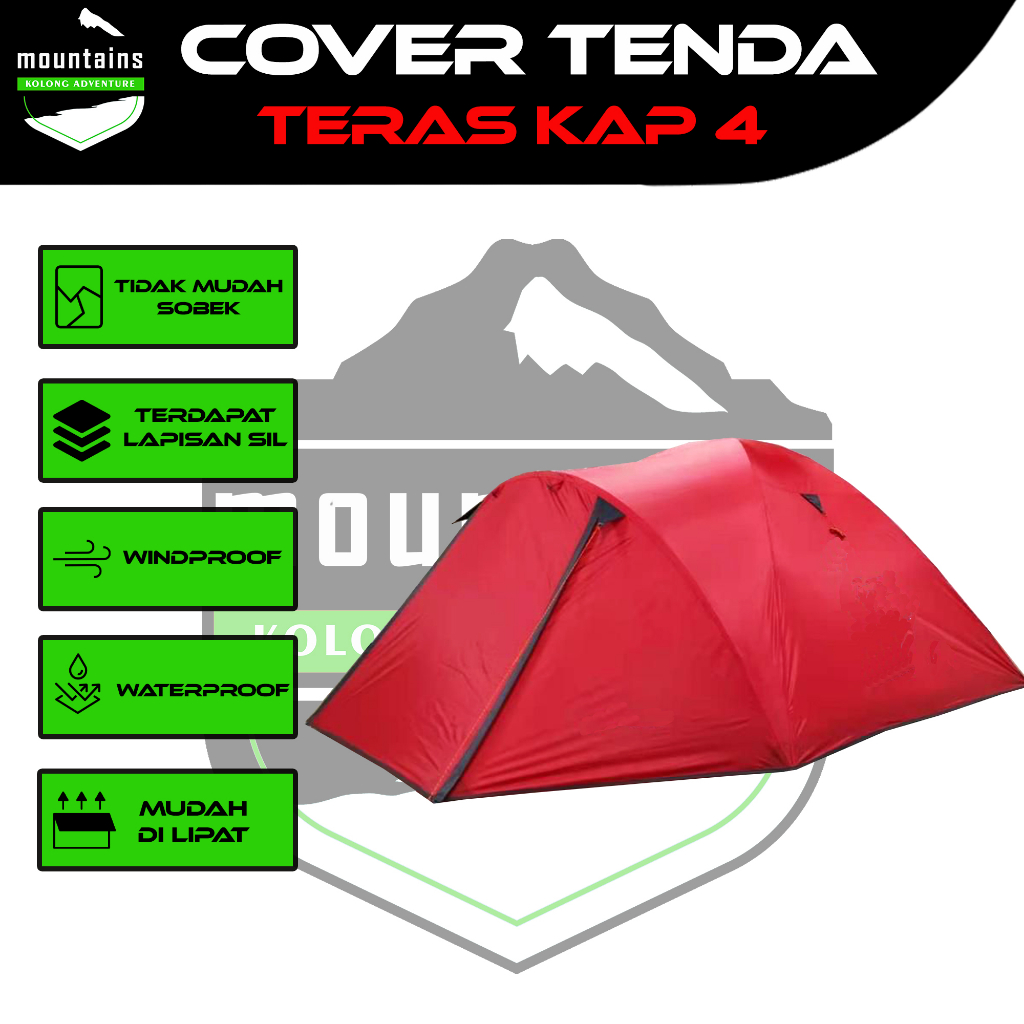 Jual COVER TENDA TERAS CAMPING KAP 4 PERSON LAPISAN TENDA WATERPROFF ...