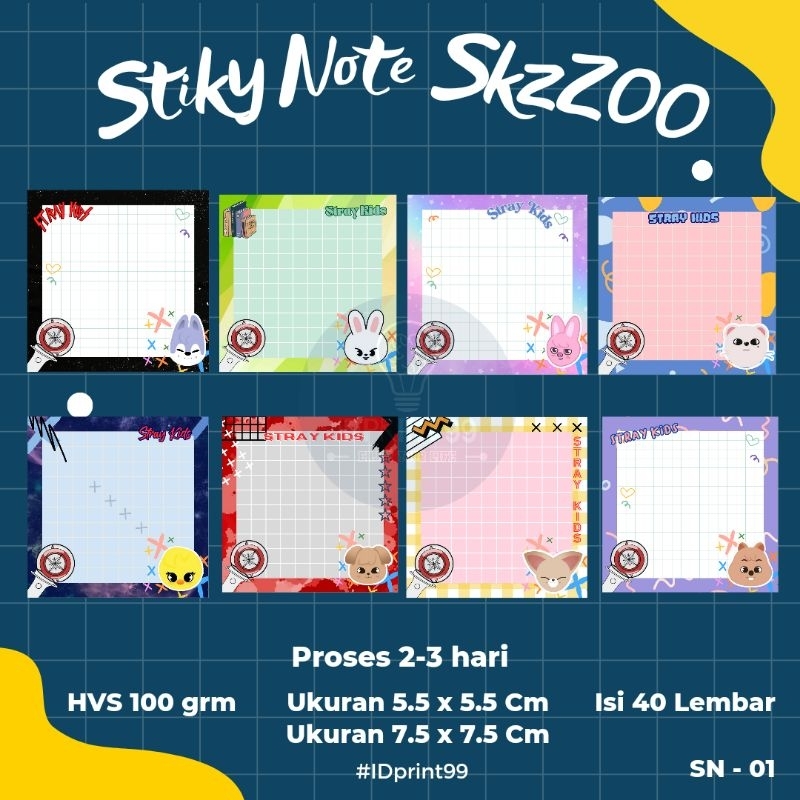 Jual [PROMO] STIKY NOTE KPOP STRAYKIDS SKZ ZOO/ MEMOPAID / STRAYKIDS SKZ ZOO | Shopee Indonesia