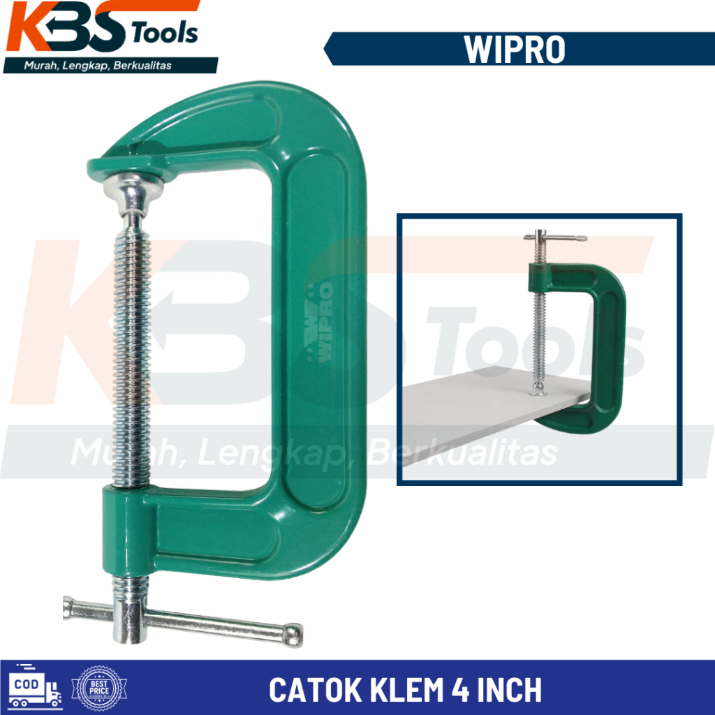 Jual Wipro Catok Clamp C 4" Heavy Duty Alat Penjepit Klem Kayu 4 Inch ...