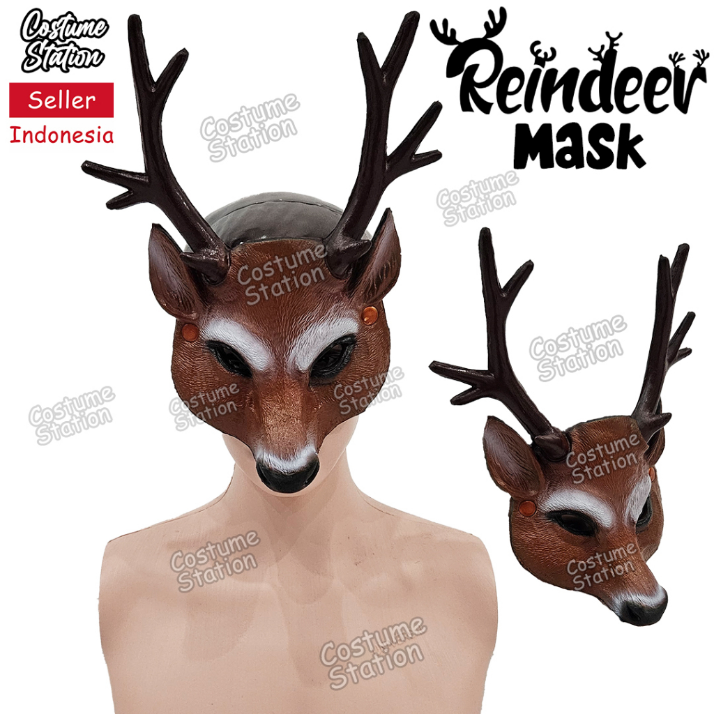Jual Topeng Reindeer / Mask Rusa Tanduk Christmas Natal dewasa | Shopee ...