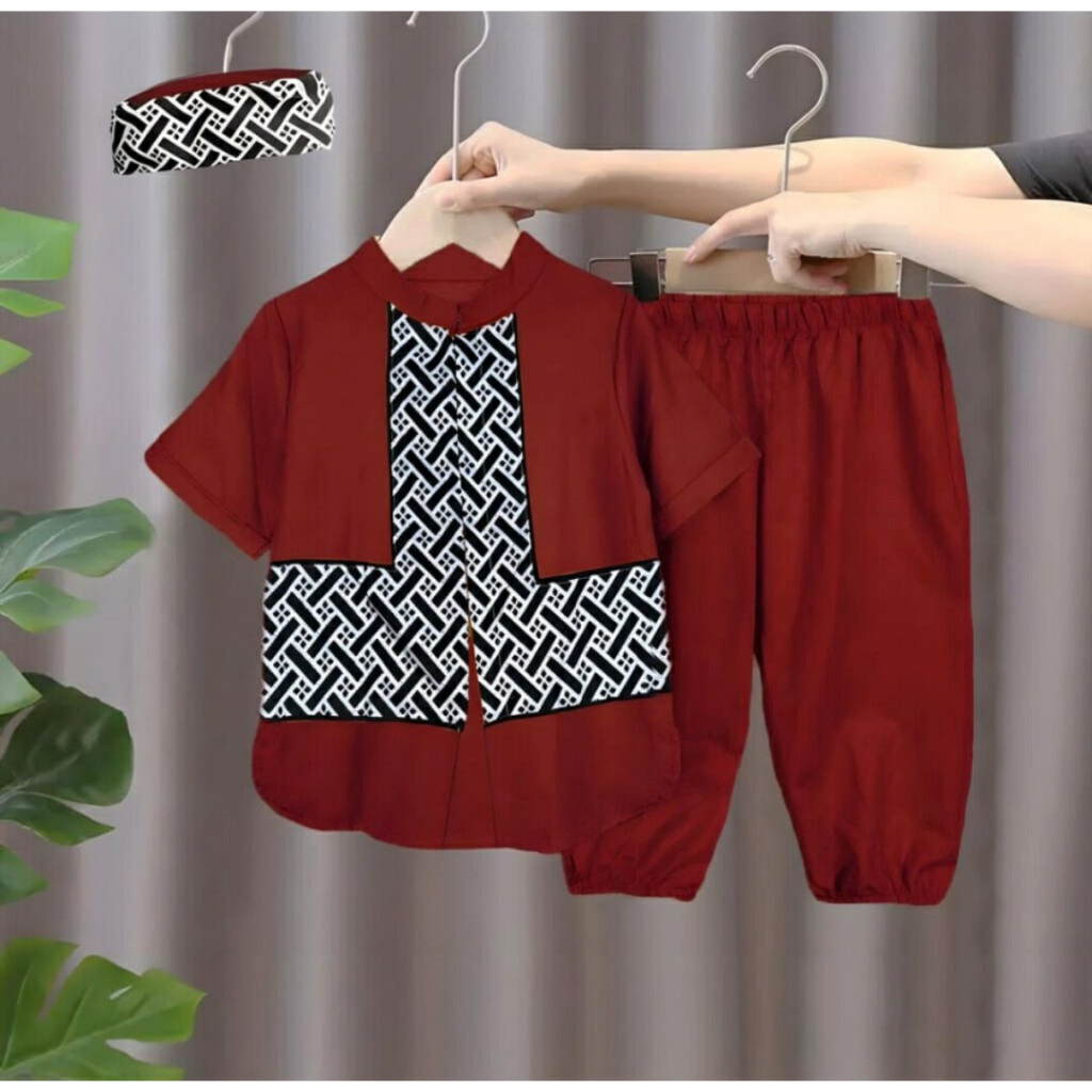 Jual baju koko batik anak laki-laki model T terbalik ready buat umur 1 ...