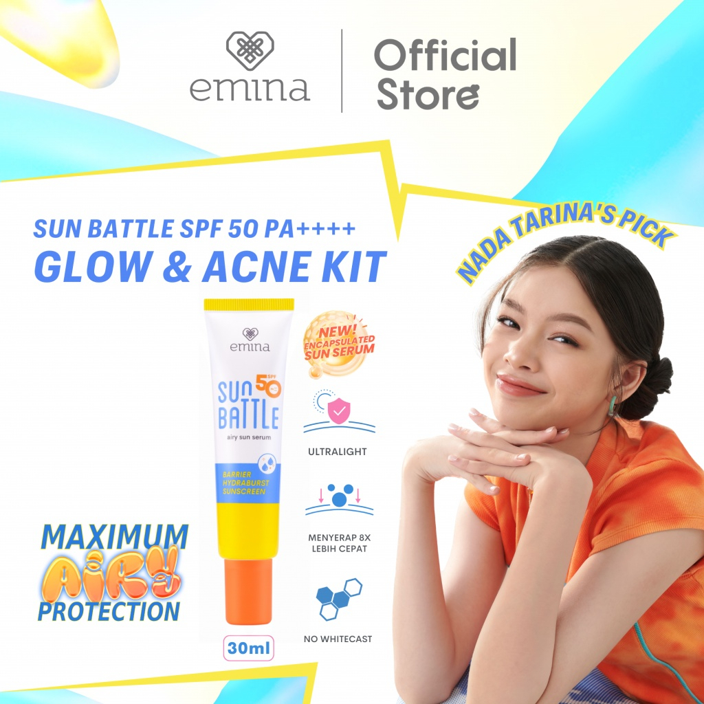 Jual Emina Sun Battle Spf 50 Pa++++ Cica Acne Fighter Sunscreen 30ml ...