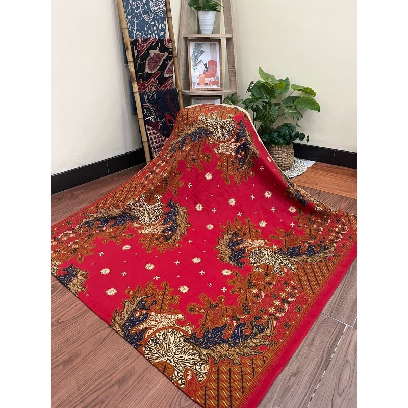 Jual Kain katun printing premium Batik Solo daun kering merah | Shopee ...