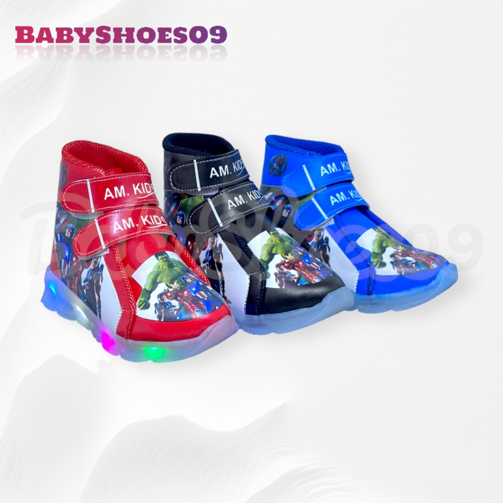 Jual Sepatu Boot LED Semata Kaki Anak Laki-laki Gambar Super Hero ...