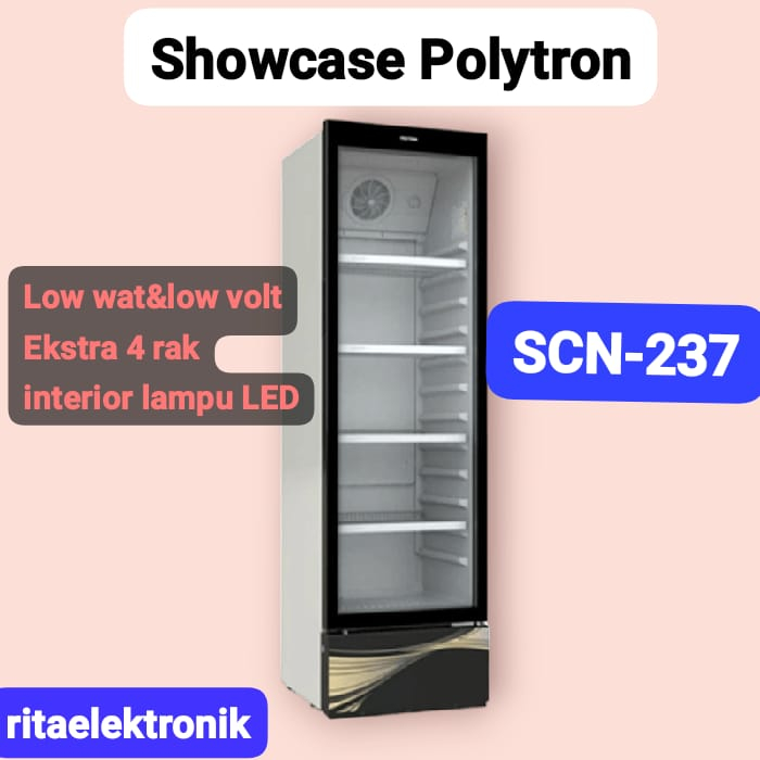 Jual Showcase Polytron Satu Pintu SCN 147/SCN 187 Dan SCN 237 | Shopee ...