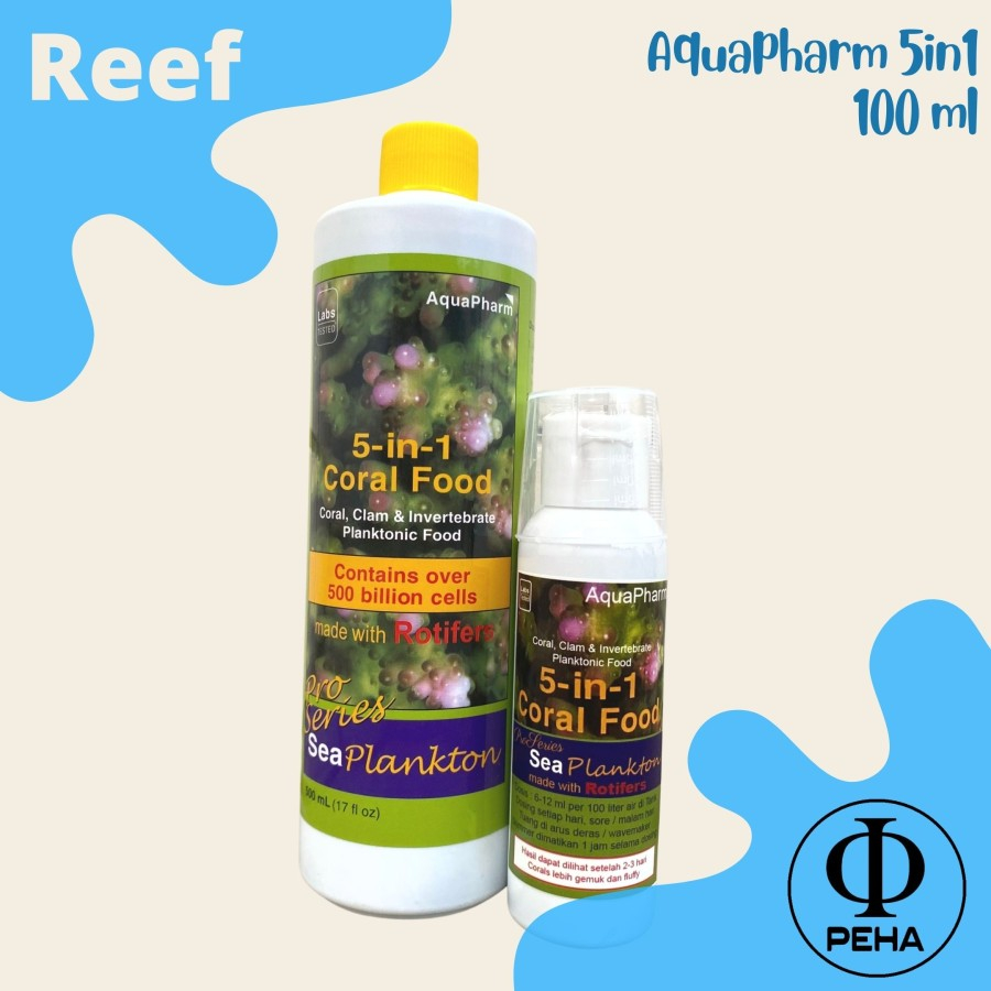 Jual Aquapharm 5 in 1 Coral Food 500 ml Sea Plankton - Pakan Coral 100 ...