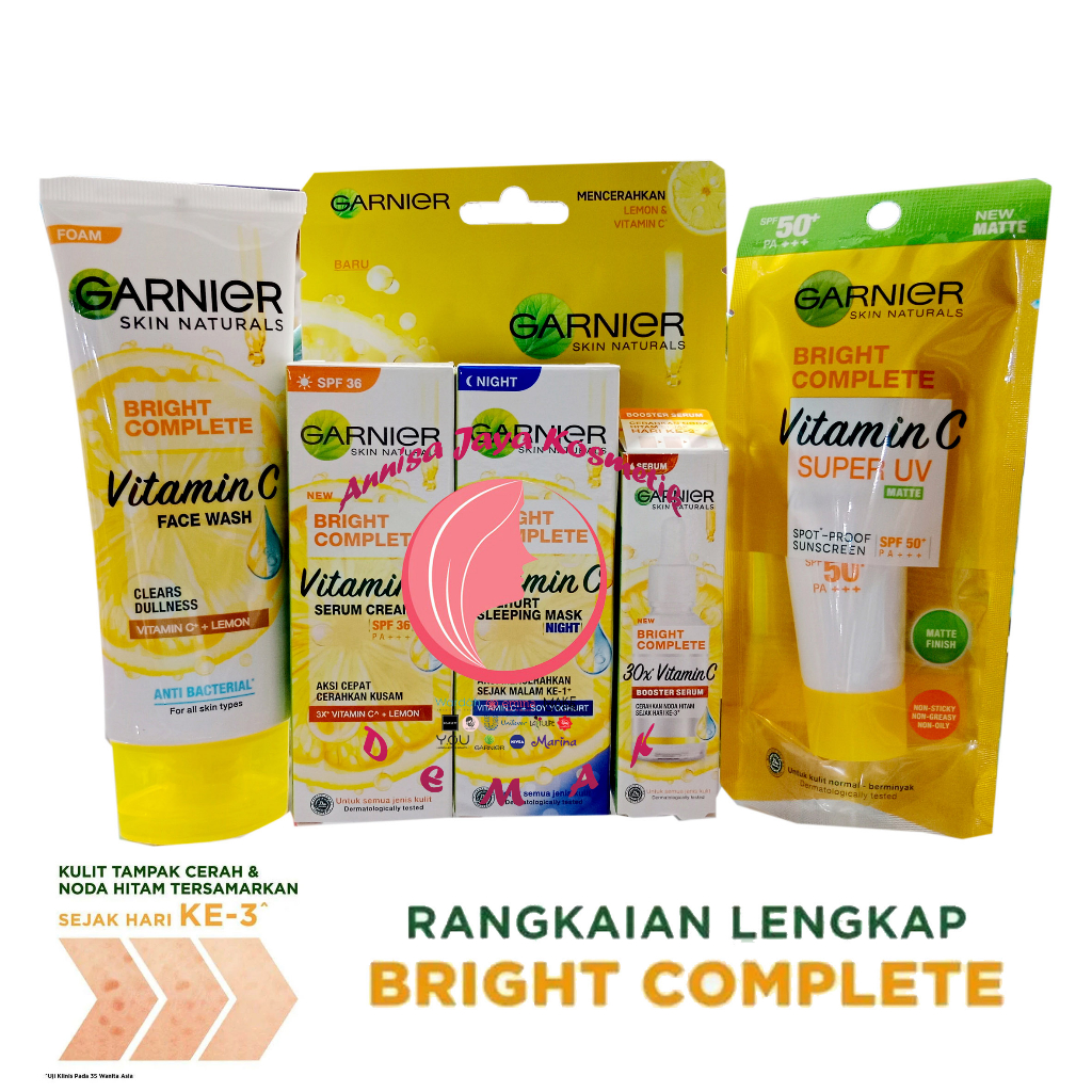 Jual Garnier Brightcomplet 1 Paket Lengkap ( dapat 6 produk ) | Shopee ...