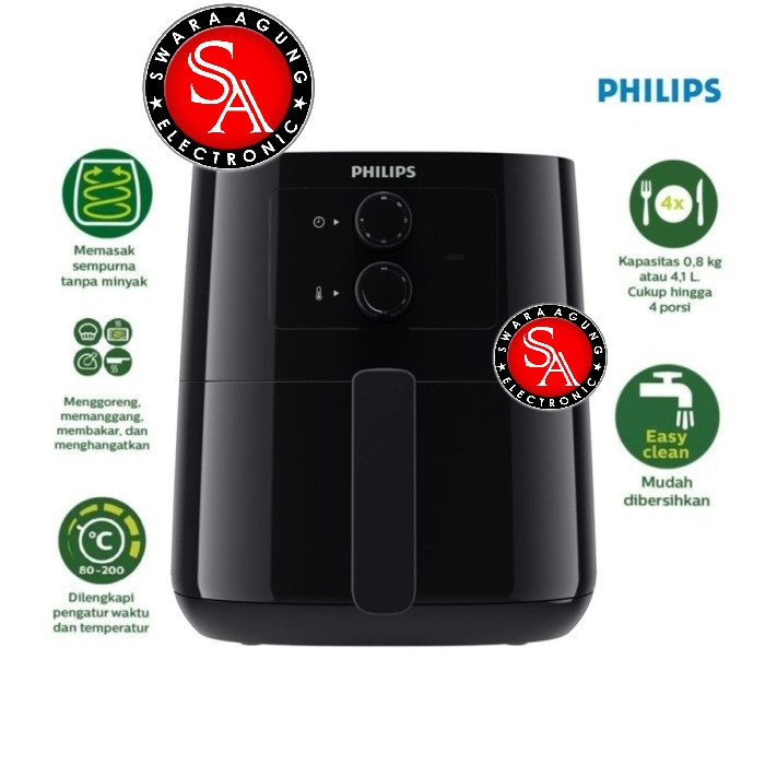 Jual Air Fryer Low Watt 4.1 Liter Philips Type : HD9200 (800 Watt) | Shopee Indonesia