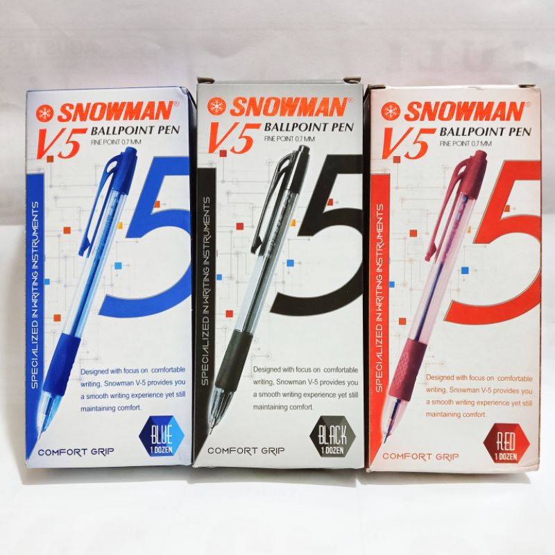 Jual Pen Snowman V5 Murah 1 pak isi 12 pcs | Shopee Indonesia