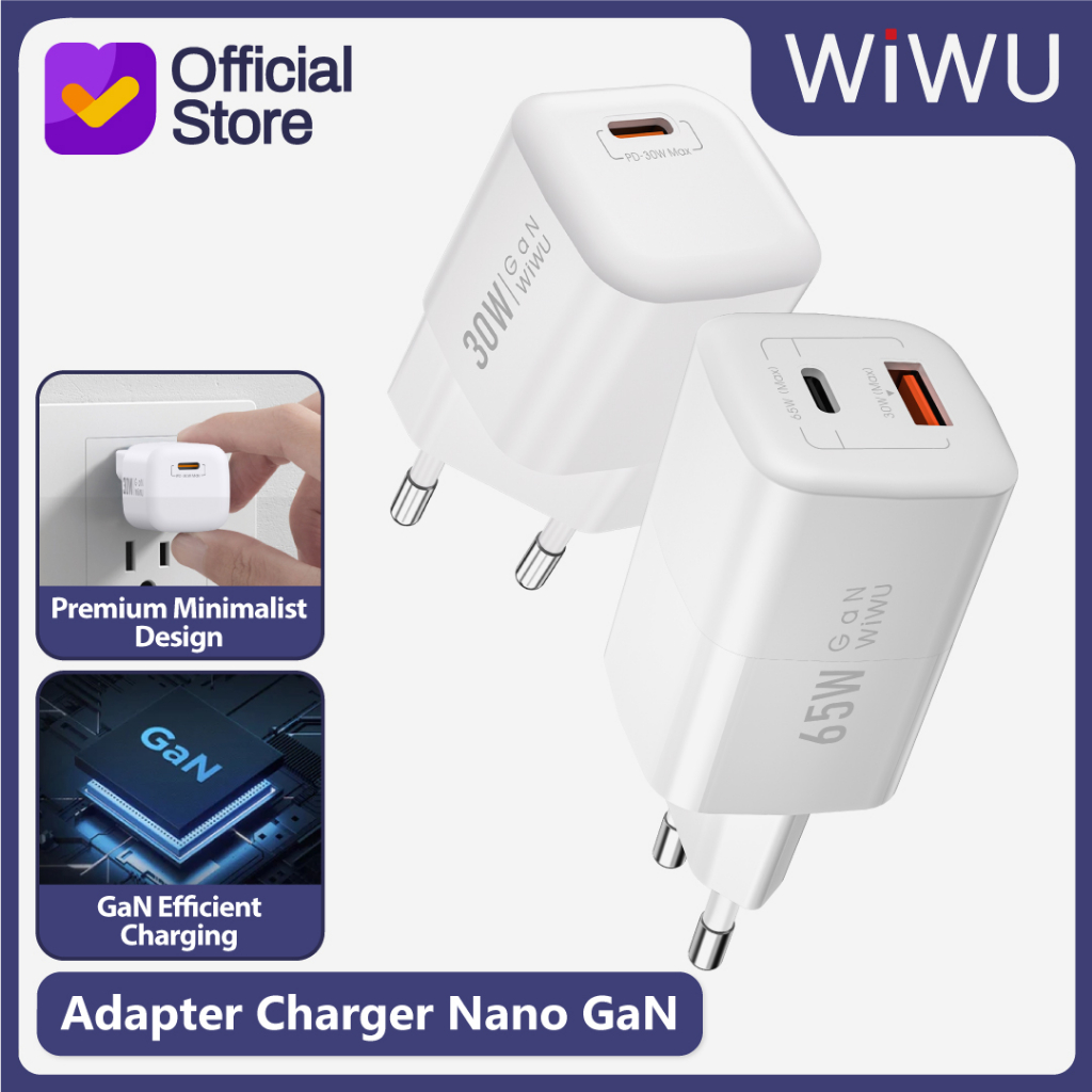 Jual WiWU Adapter Charger 30W / 65W Nano GaN PD Power Delivery Fast ...