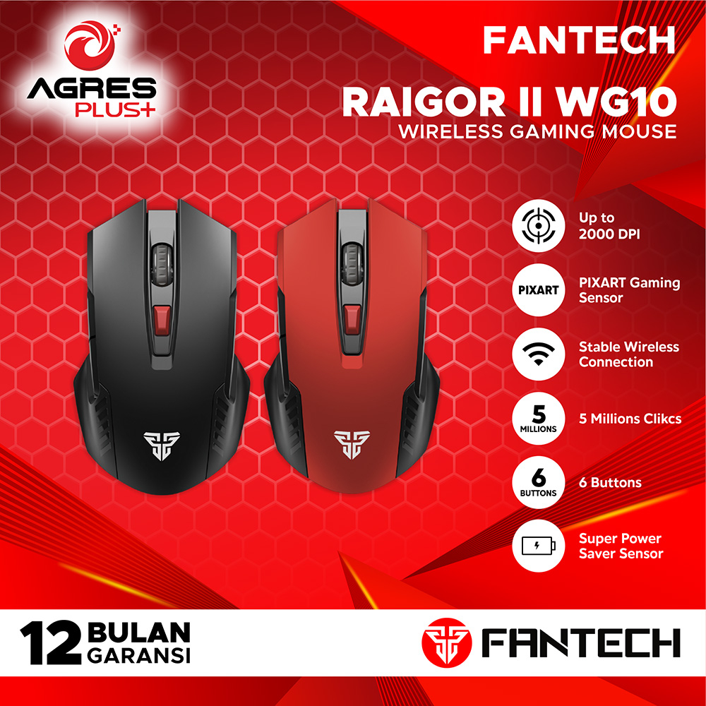Jual FANTECH Mouse Gaming Raigor II WG10 Wireless Pixart KADO AGP ...