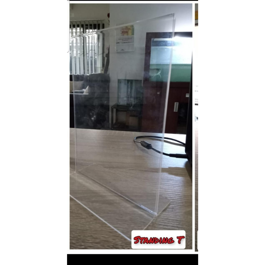 Jual MENU MEJA STANDING ACRILIK MODEL T UKURAN A4 | Shopee Indonesia