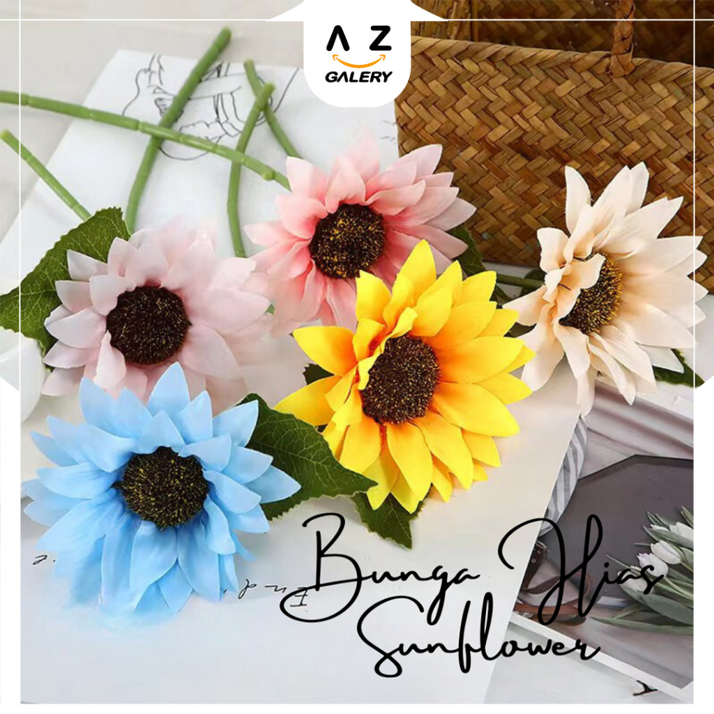 Jual Bunga Hias Tangkai Matahari Plastik Sunflower Palsu Buket Dekorasi ...