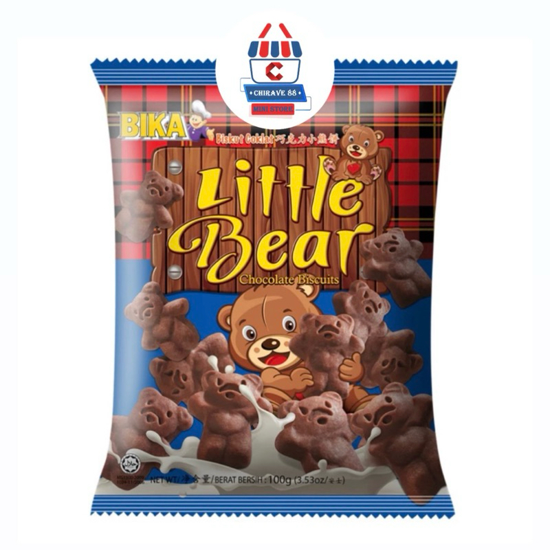 Jual Bika Little Bear Chocolate Biscuits - Milk Biscuits Beruang 100g ...