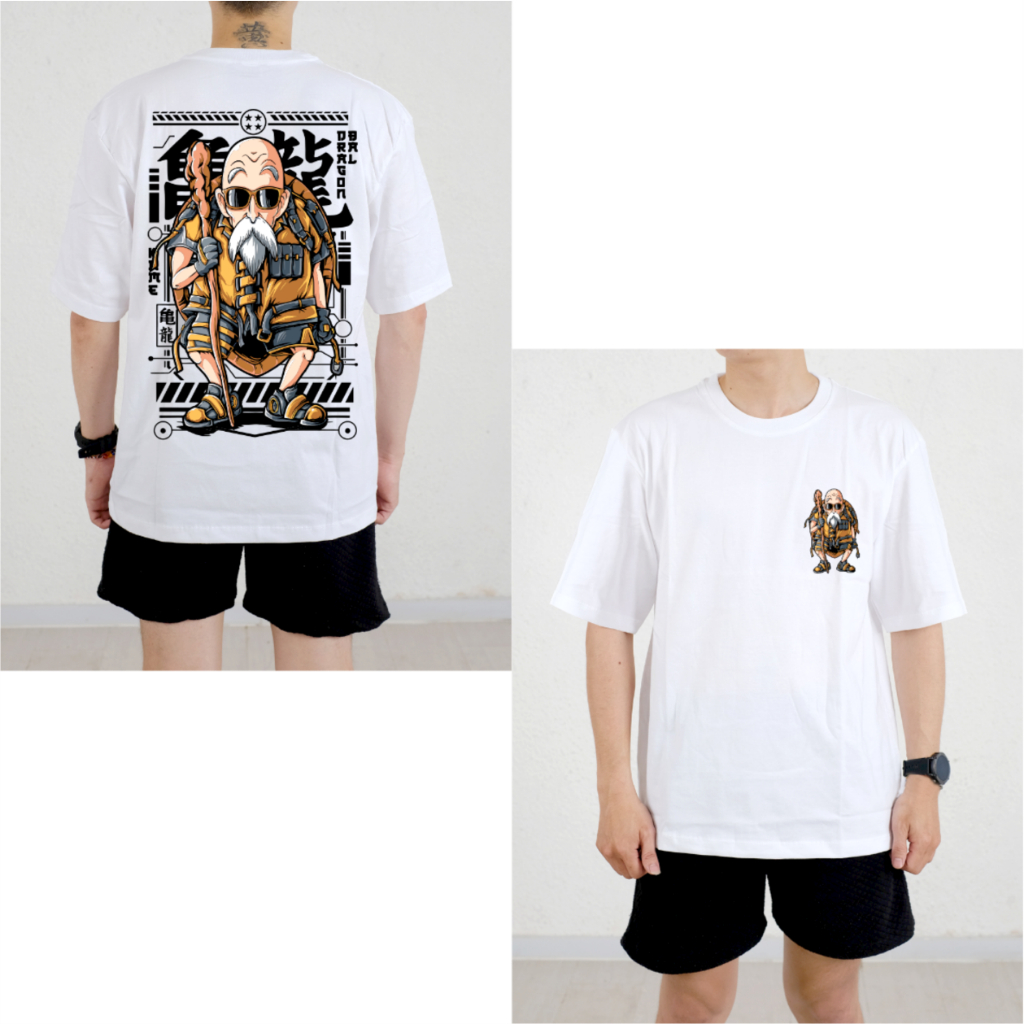 Jual VAHELLO Oversize Muten Roshi Kakek Kura - Kura Cotton Combed 20s ...
