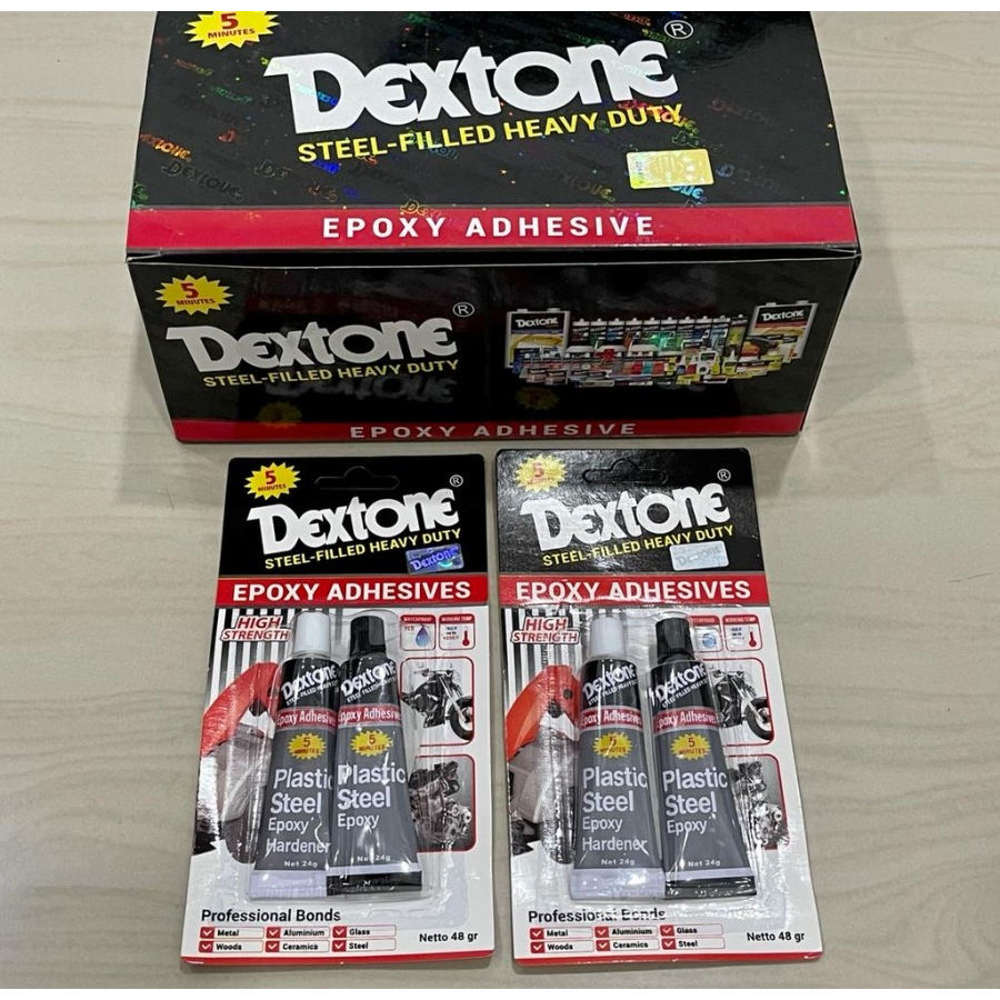 Jual Original Lem Dextone Plastic Steel Epoxy Adhesive Besi Metal ...