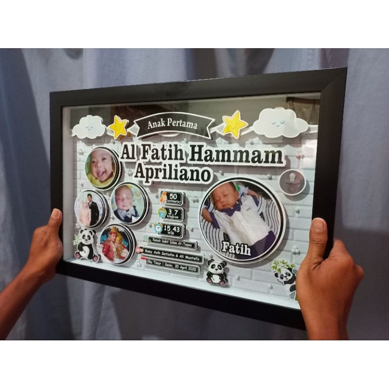 Jual Biodata Baby 3D 15R | Pigura Anak | Papan Nama Kelahiran | Baby ...