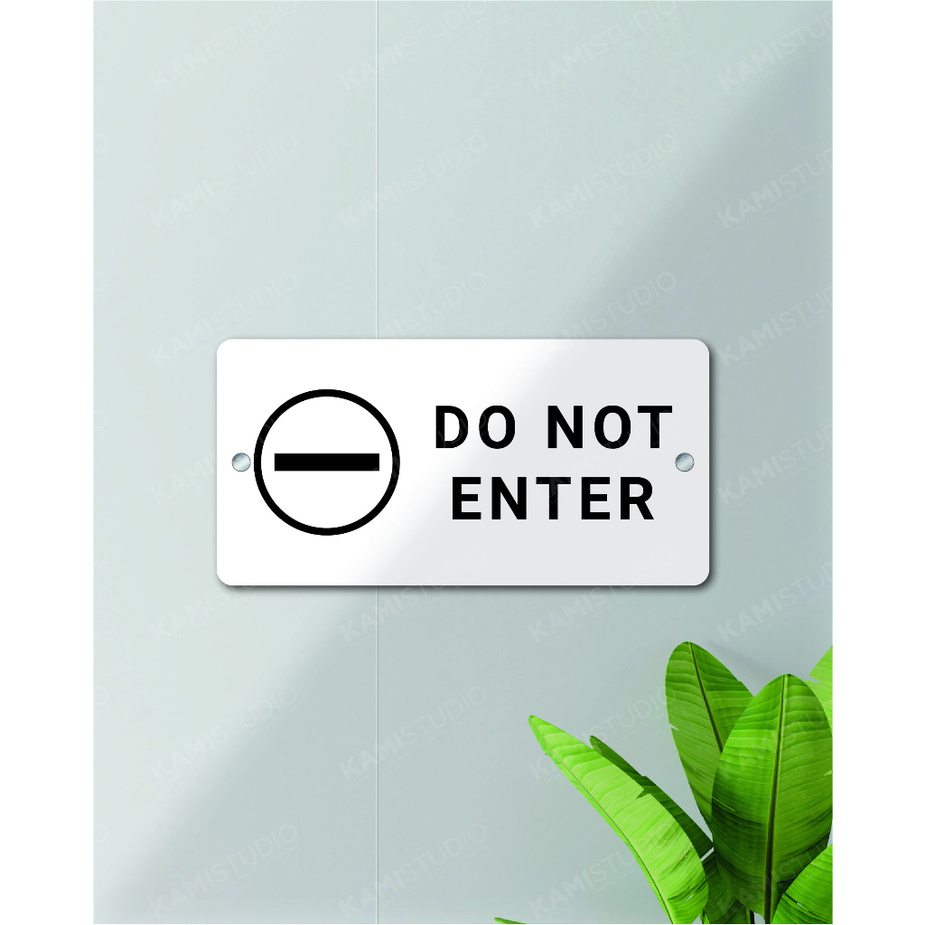 Jual TULISAN DO NOT ENTER 30X15 CM BAUT KACA LANDSCAPE/ SIGN BAUT KACA ...