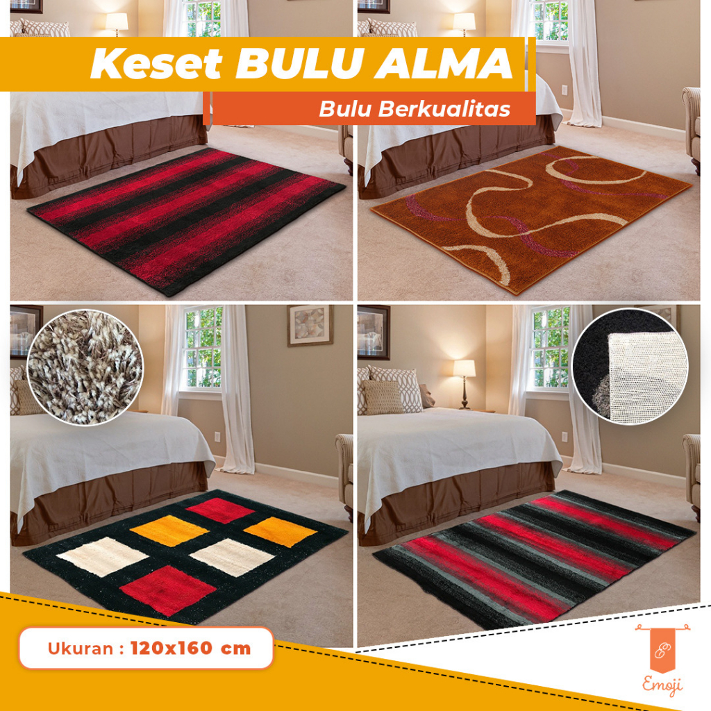 Jual Karpet Bulu Korea Shaggy Alma Halus Lembut Premium 120x160 cm ...
