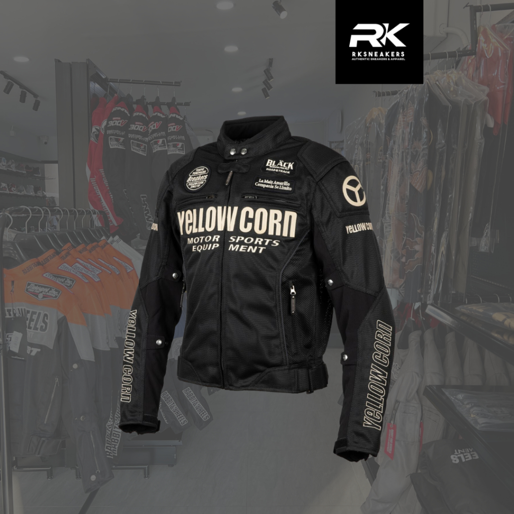 Jual Jaket Motor Yellow Corn YB-3102 Black Ivory | Shopee Indonesia
