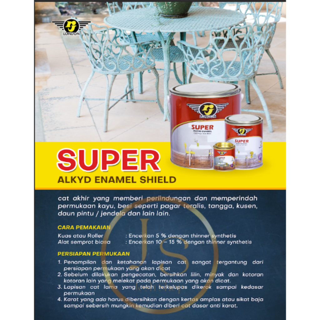 Jual Cat Minyak Cat Kayu SUPER ENAMEL 0,8L RJ LONDON Cat Minyak Kayu ...