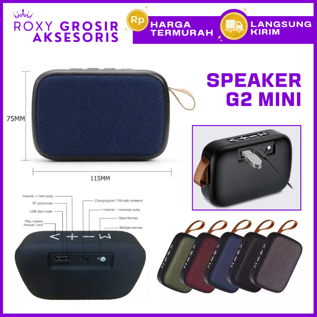 Jual Speaker Bluetooth Mini G2 Portable Rechargeable music box speaker ...