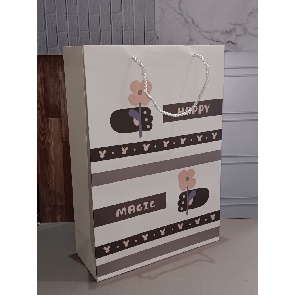Jual PAPER BAG TALI BESAR MOTIF BUNGA | Shopee Indonesia