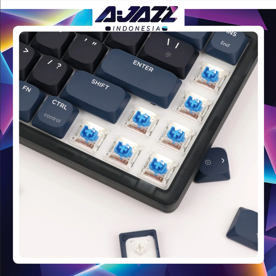 Jual Ajazz AK832 75% Low Profile Mechanical Keyboard 3-Mode White Backlight | Shopee Indonesia