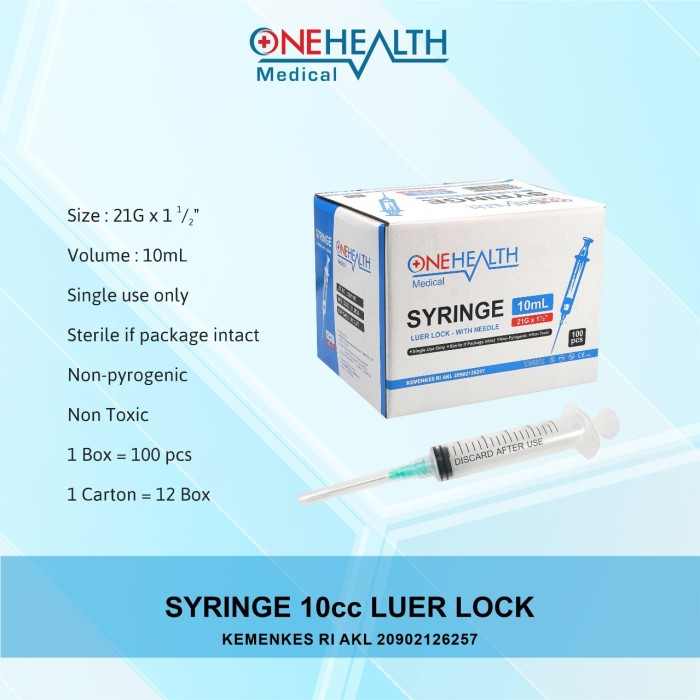 Jual Jarum Suntik 10cc ECERAN / OneMed Disposable Syringe 10cc / Spuit ...
