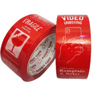 Jual Lakban Fragile Rabbit Besar Jumbo 100 yard 100Yard 2 inch 45mm ...