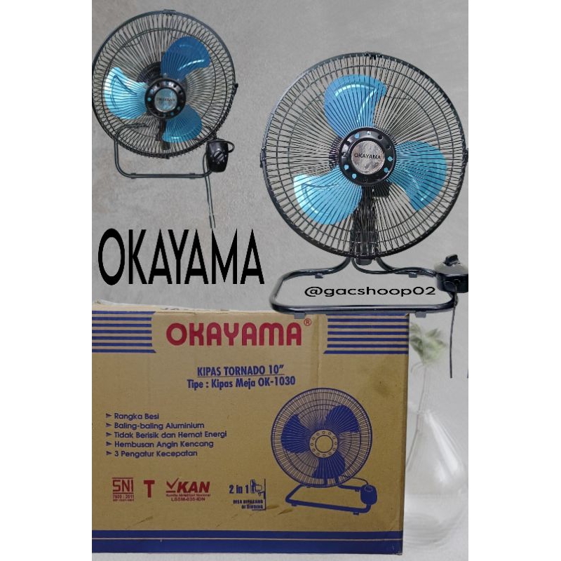 Jual des fan 10 in okayama besi kipas angin meja besi 1030 | Shopee Indonesia