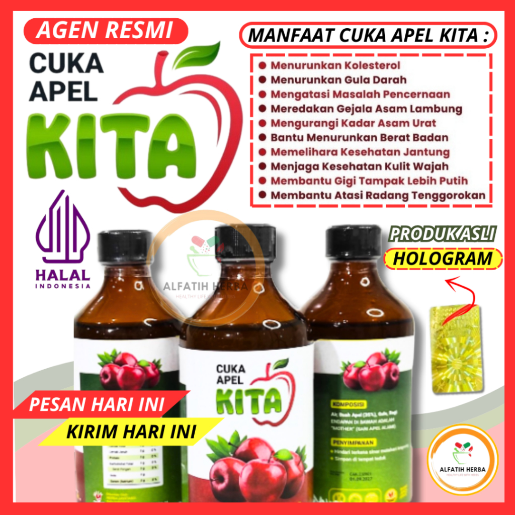 Jual CUKA APEL KITA ORIGINAL Apple Cider Vinegar Obat Gula Darah ...