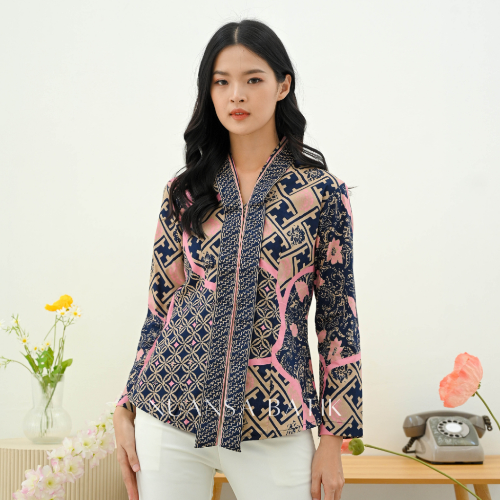 Jual Nuansa Batik Blouse Batik Model Kutu Baru Lengan Panjang Bahan ...