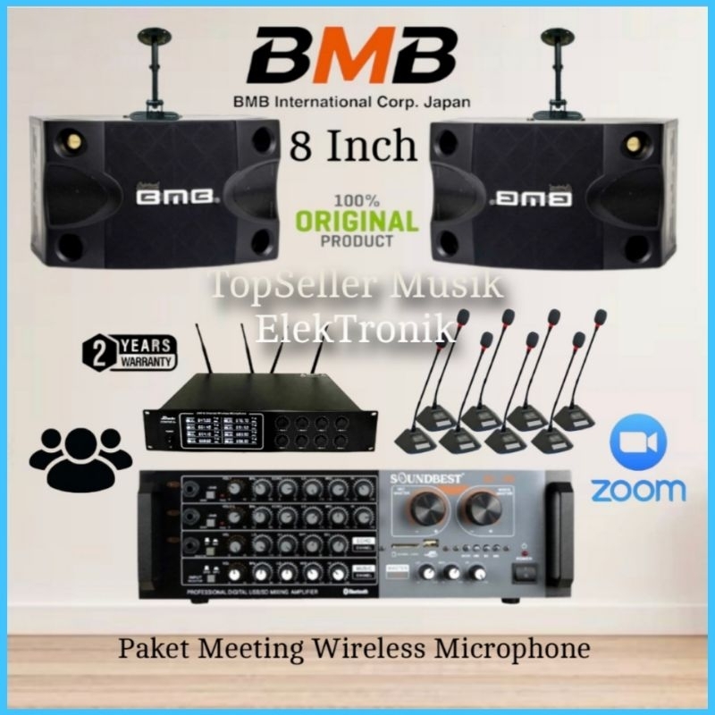 Jual Paket Mic Conference Meeting Microphone Wireless Meja 8 Mic, 2 ...
