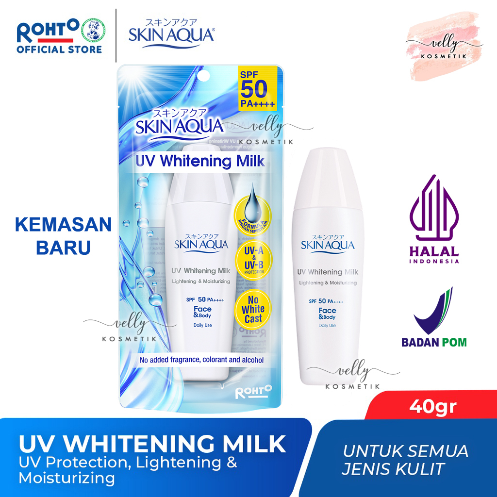 Jual Skin Aqua UV Whitening Milk SPF 50 PA++++ Sunscreen 40g | Shopee Indonesia