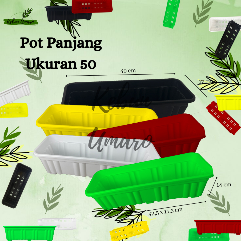 Jual Pot Panjang Ukuran 50 / Pot Panjang Kotak / Pot Alpen / Pot ...