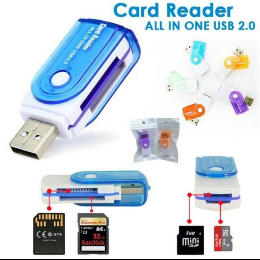 Jual card Reader All in one(4in1)multi memory converter To Flash disk ...