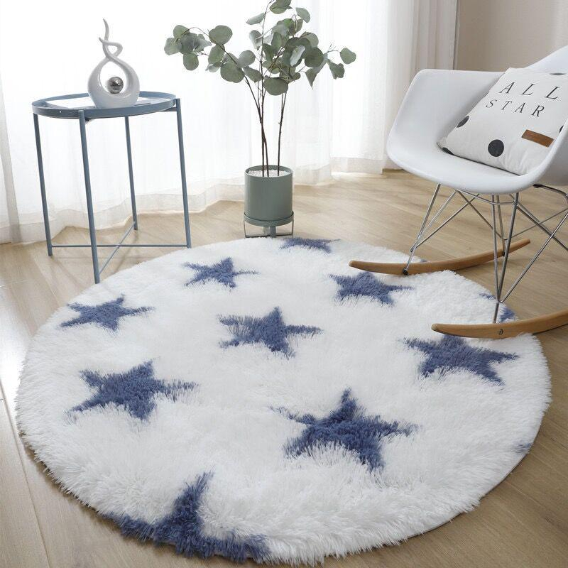 Jual Karpet Bulat Ombre & Motif Warna Diamater 100cm/Karpet Bulu Lantai ...