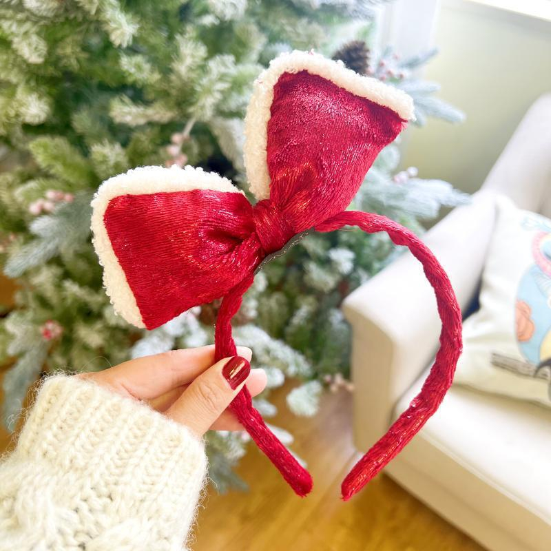 Jual Bando natal anak dan perempuan remaja motif pita dan pom pom ...