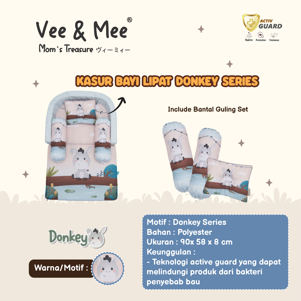 Jual Kasur Bayi Lipat / Baby Bed Donkey Series Vee And Mee | Shopee ...