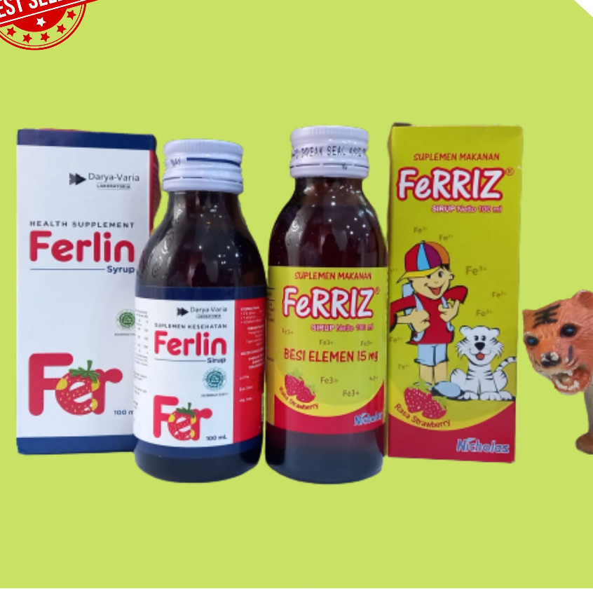 Jual Ferriz Syrup 100ml anak 2-12 thn /Ferlin Syrup Botol 100ML zat ...