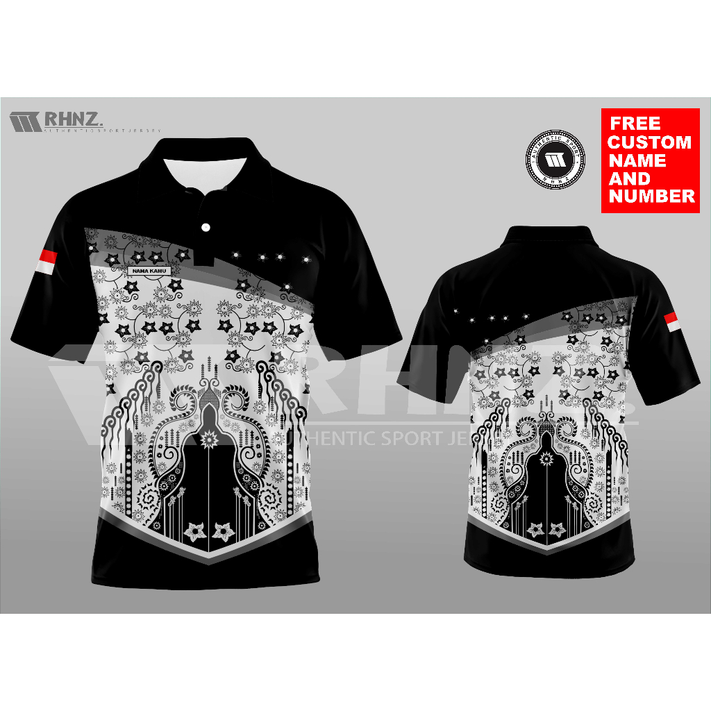 Jual JERSEY PRINTING PGRI TERBARU/BAJU DINAS PGRI HITAM BATIK JERSEY PREMIUM/ATASAN KERAH BATIK ...