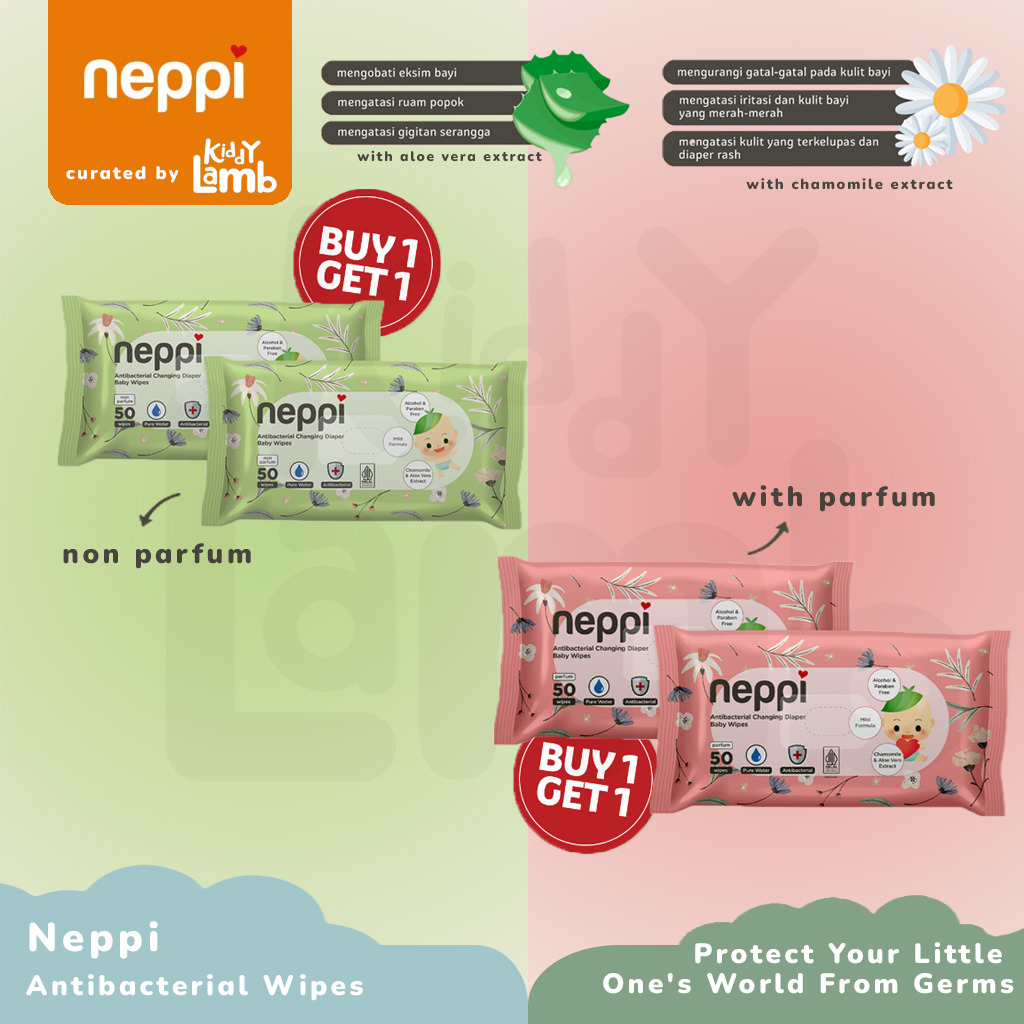 Jual Neppi Antibacterial Baby Wipes / Buy 1 Get 1 Off / Wet Wipes ...