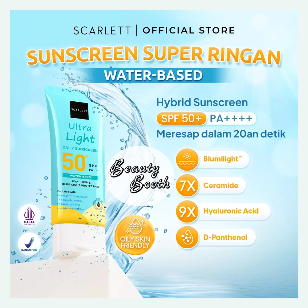 Jual SCARLETT WHITENING Ultra Light Daily Sunscreen SPF 50+ PA++++ | Scarlet Sunscreen - Beauty ...