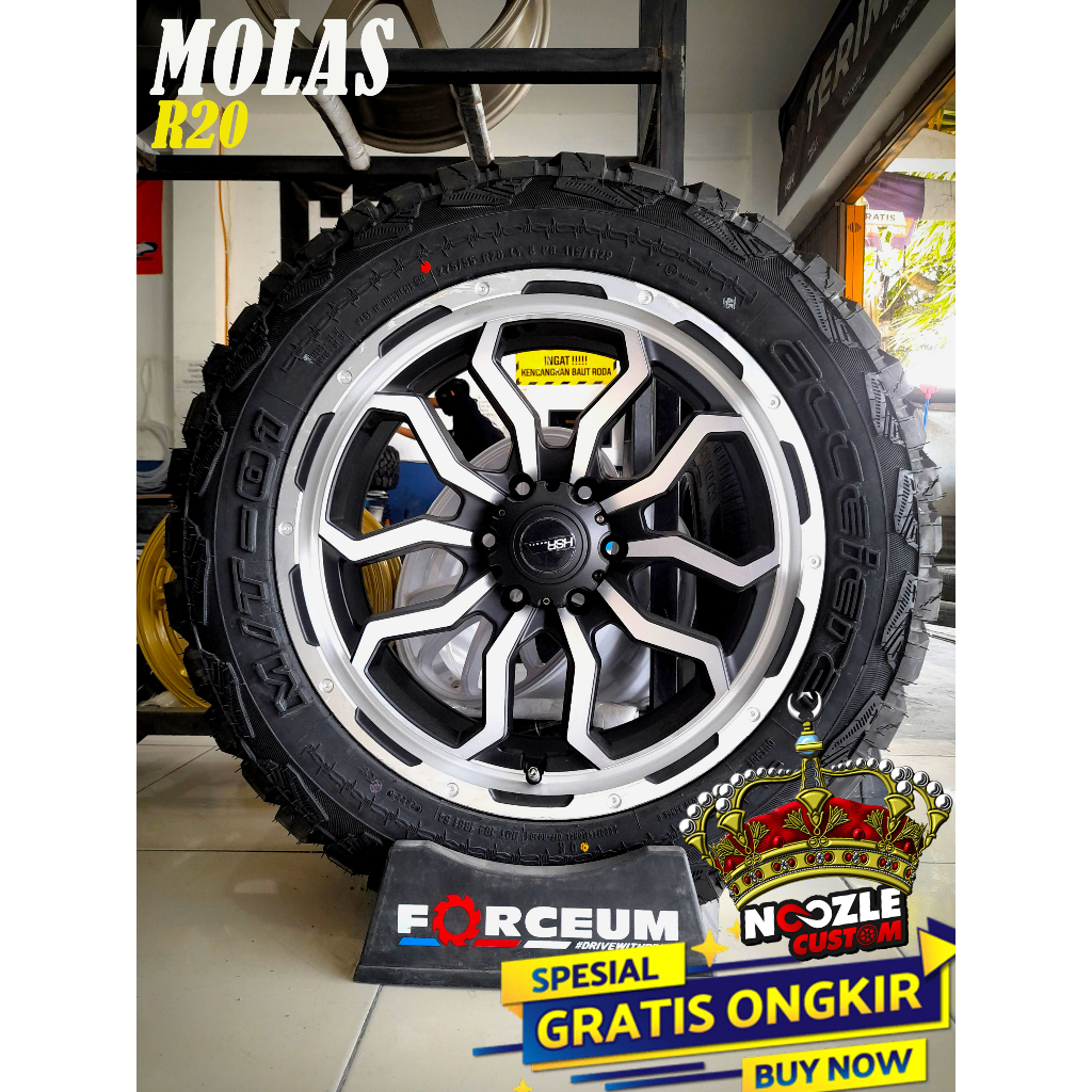 Jual Velg Mobil HSR Ring 20 Baut 6 Paket Ban MT Ban Mobil R20 Kembangan ...